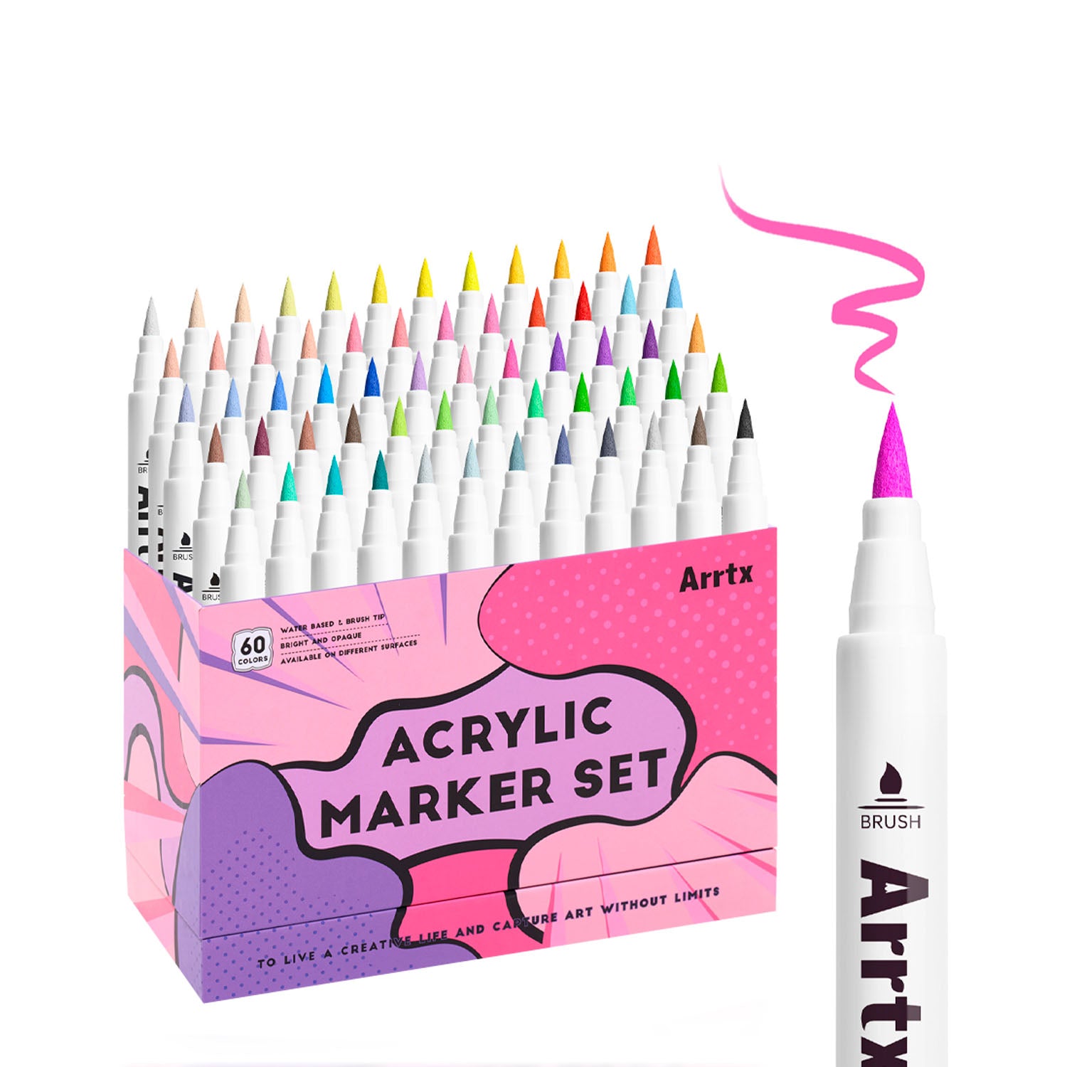 Marcadores Acrílicos Arrtx 60B | Punta Pincel | 60 colores Animé – Meraki